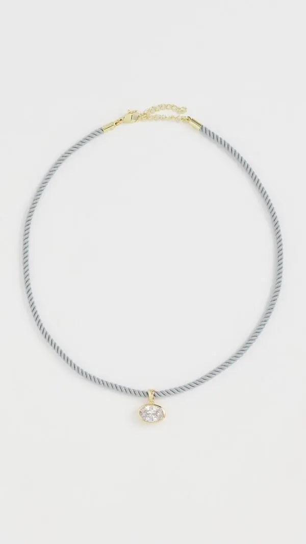ADINA EDEN Bezel Charm & Colored Rope Necklace