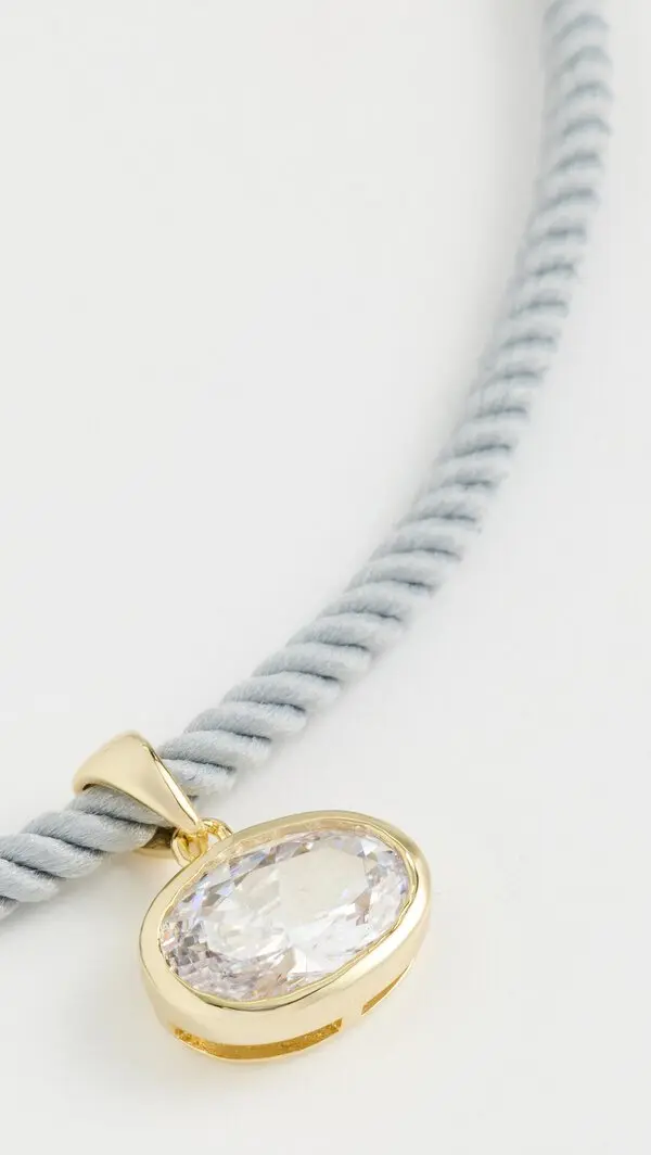 ADINA EDEN Bezel Charm & Colored Rope Necklace