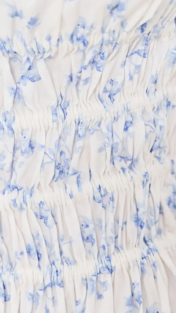 Caroline Constas Ivette Floral Print Strapless Maxi Dress