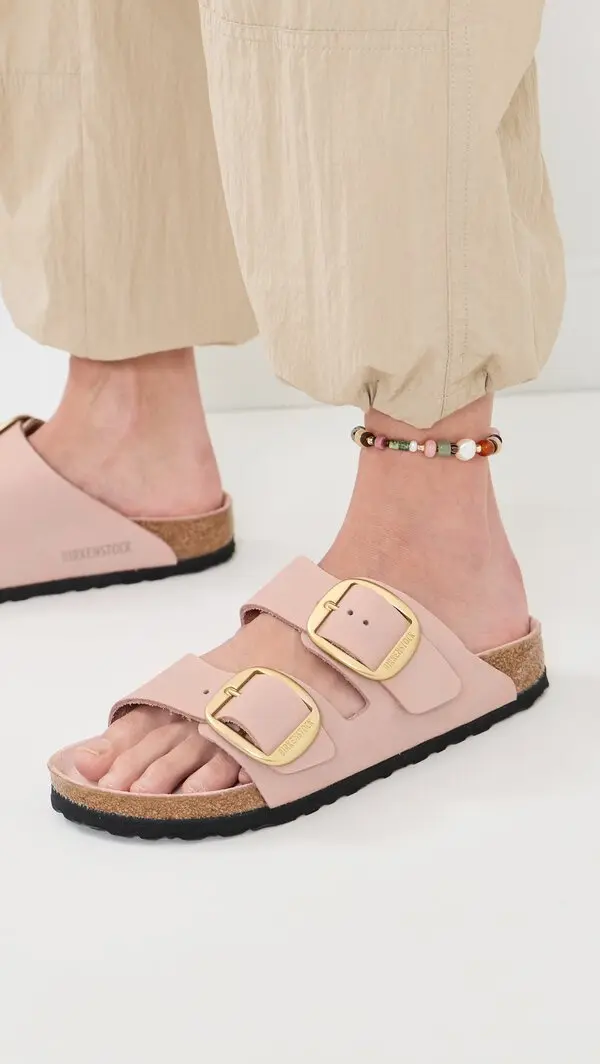 BIRKENSTOCK Arizona Big Buckle Printed Footbed Sandals - Soft Pink