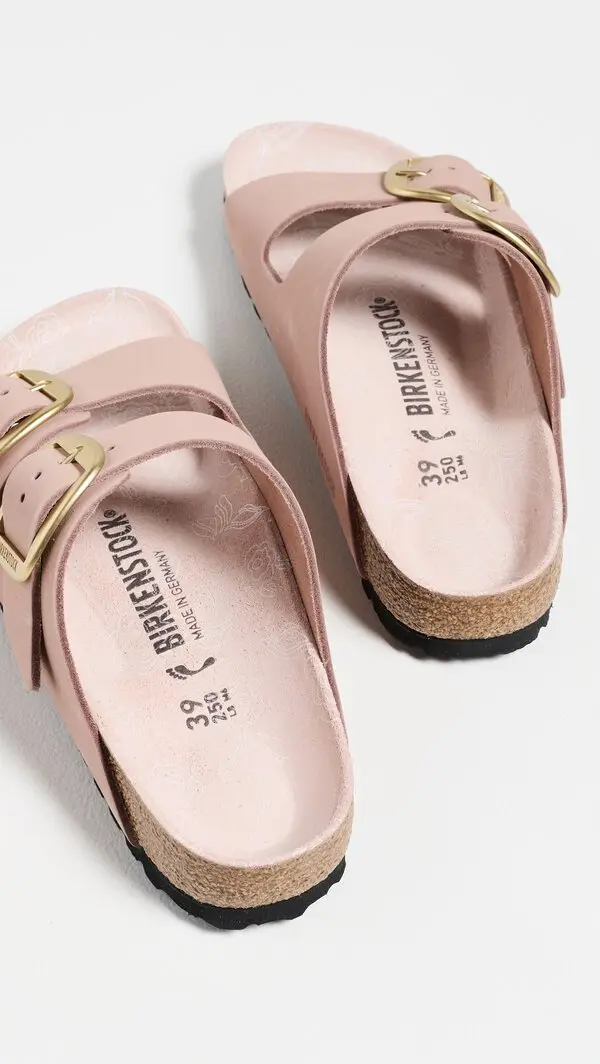 BIRKENSTOCK Arizona Big Buckle Printed Footbed Sandals - Soft Pink