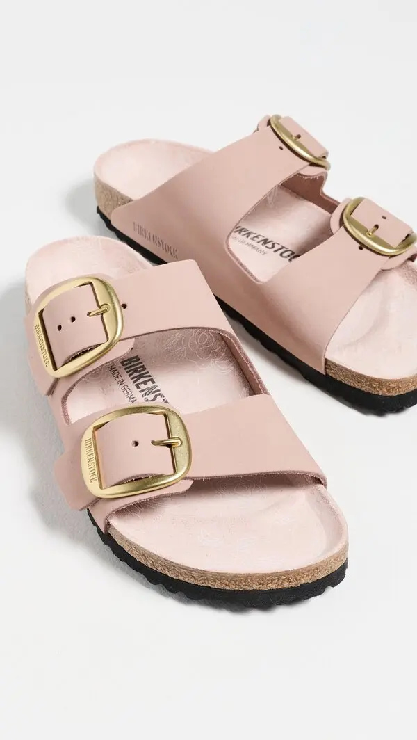 BIRKENSTOCK Arizona Big Buckle Printed Footbed Sandals - Soft Pink
