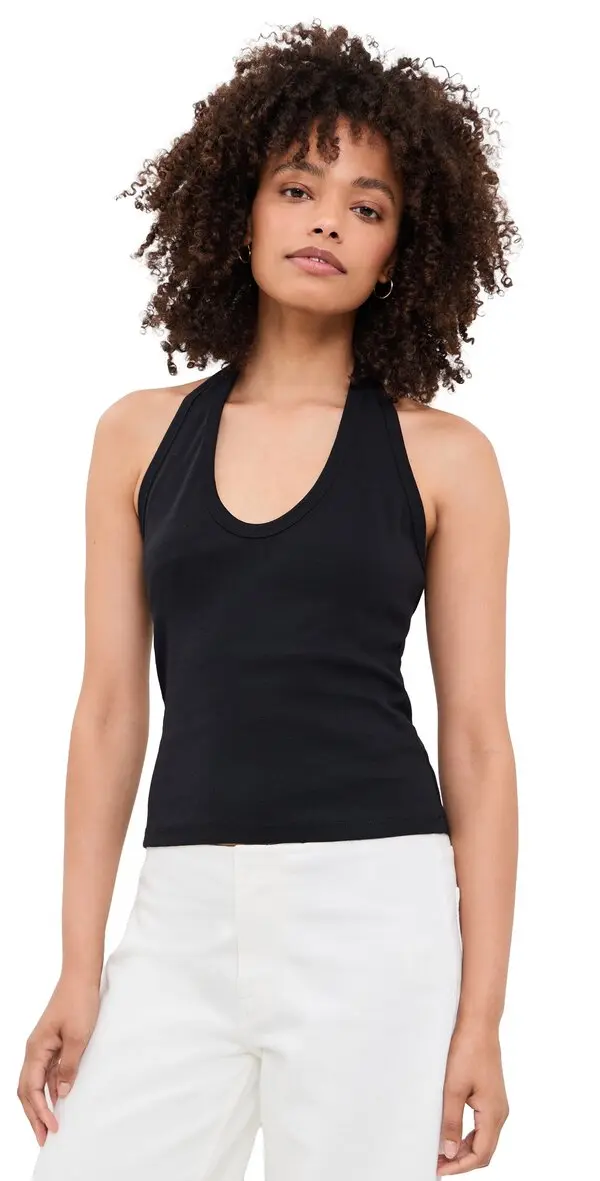 A.L.C. Ari Halter Neck Tank Top - Black
