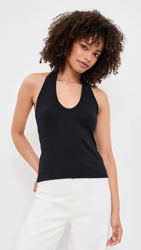 A.L.C. Ari Halter Neck Tank Top - Black