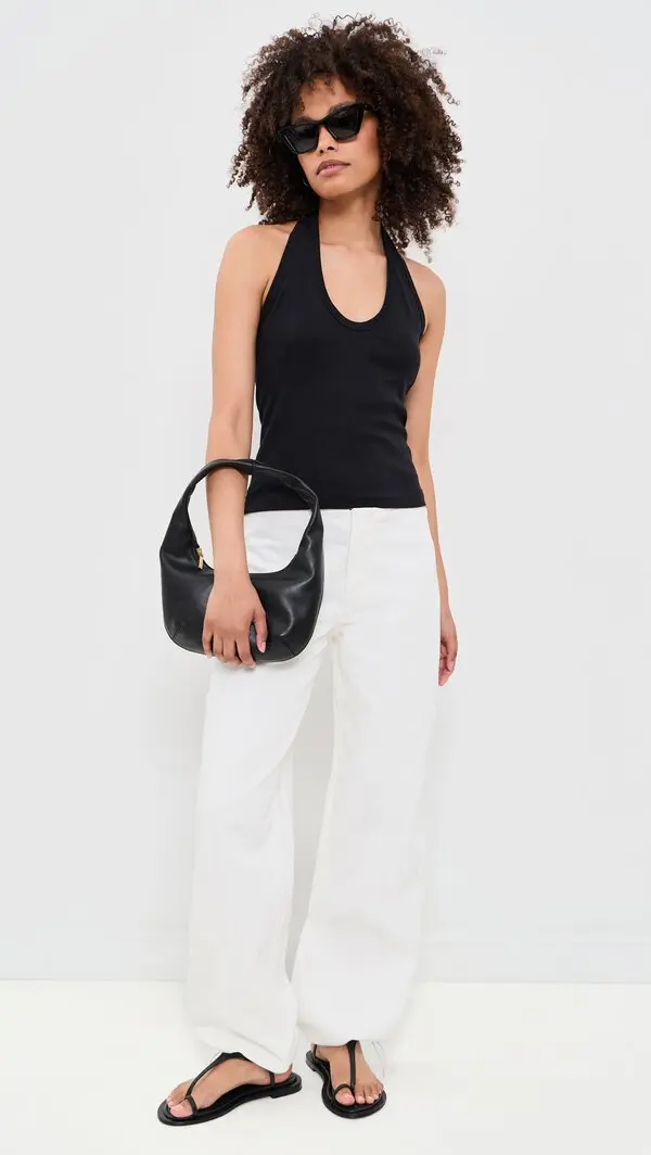 A.L.C. Ari Halter Neck Tank Top - Black