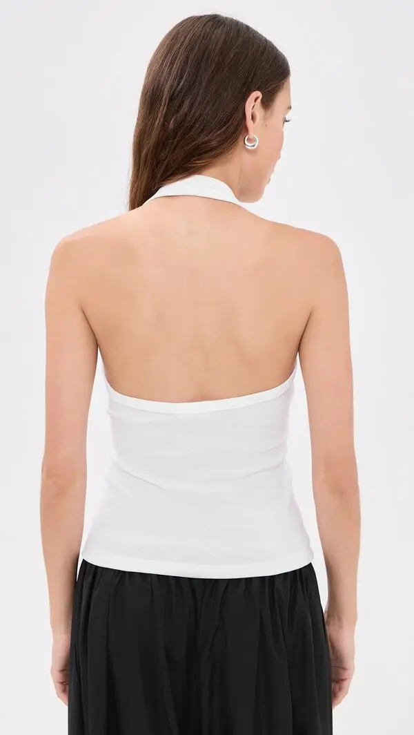 A.L.C. Ari Halter Neck Tank Top - White