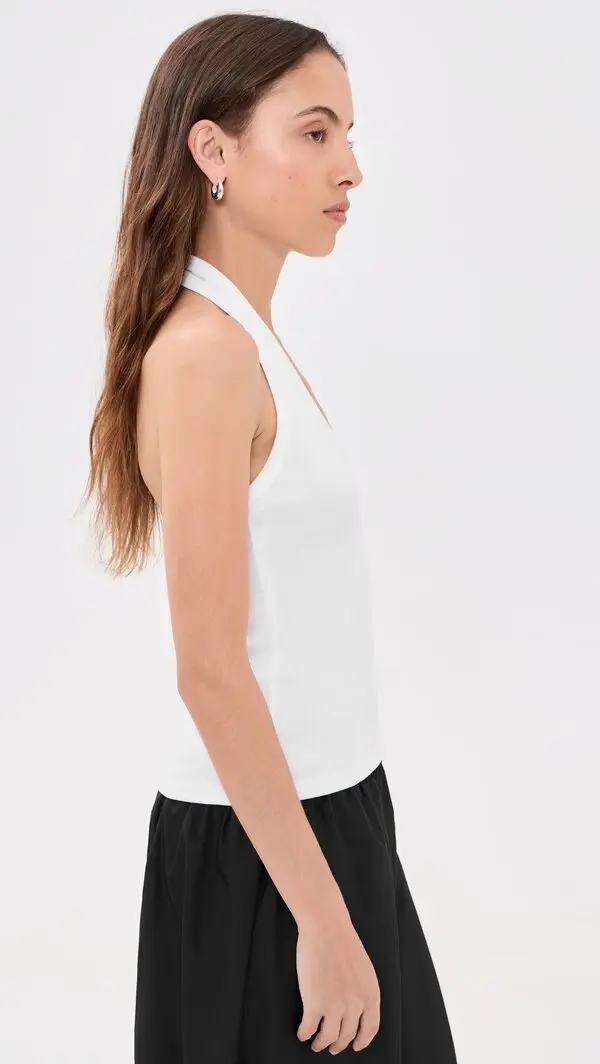A.L.C. Ari Halter Neck Tank Top - White