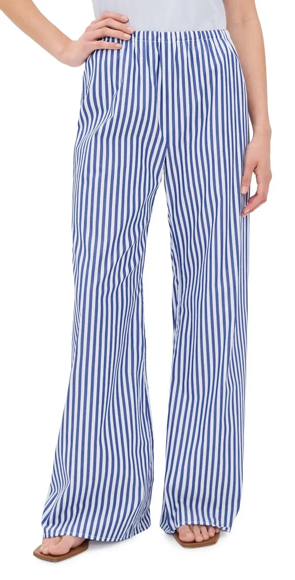 LA LIGNE Striped Pants - Cobalt/white