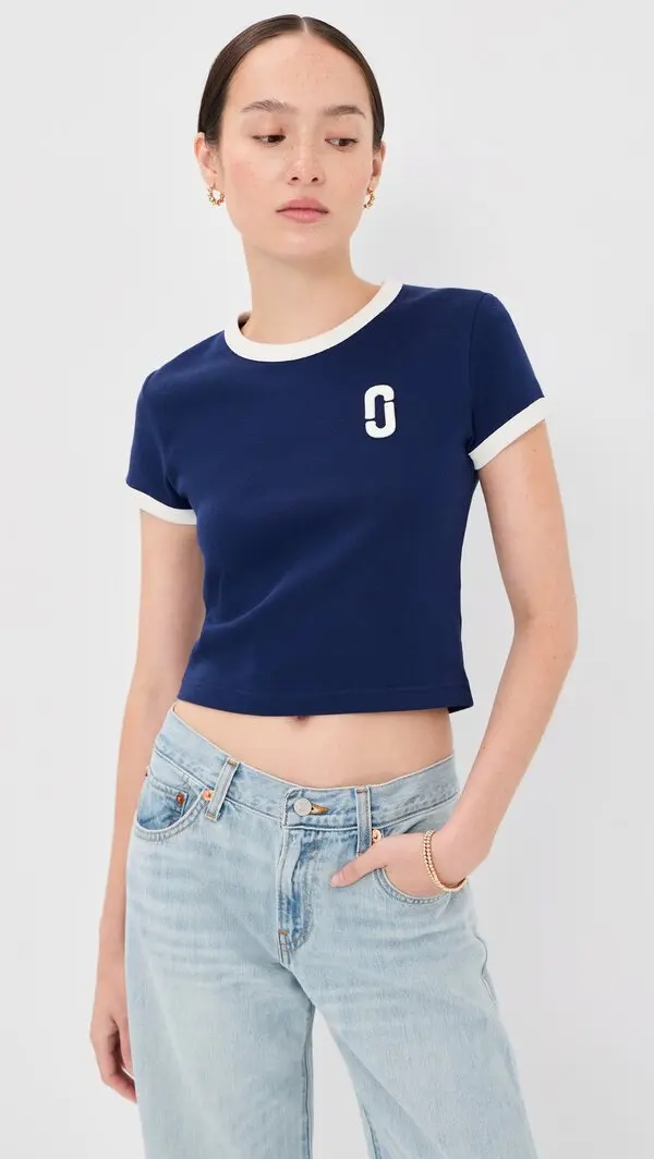 Marc Jacobs Ringer Baby Tee - Navy Multi