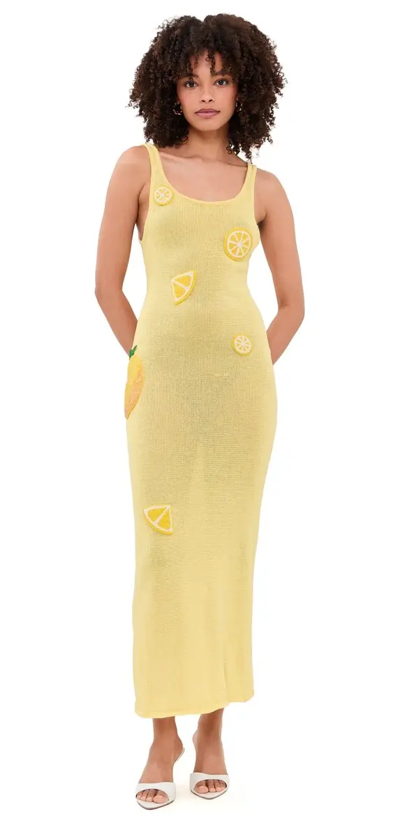 LESLIE AMON Citron Knit Tank Dress