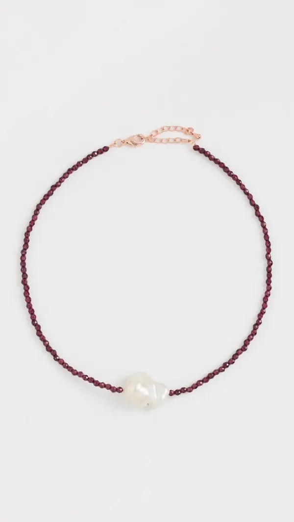 ADINA EDEN Beaded Baroque Pearl Choker Necklace