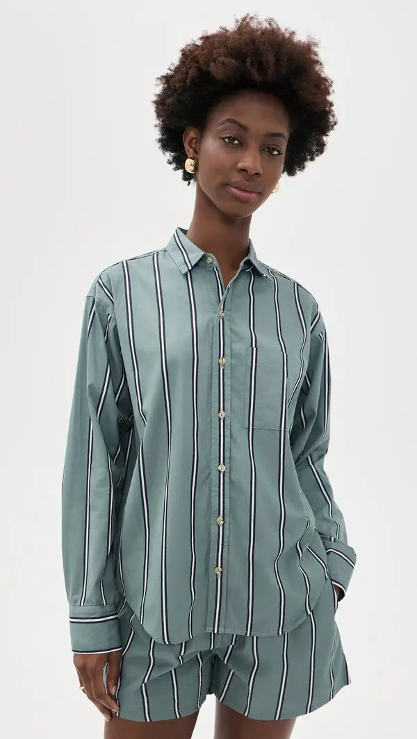 Donni. Pop Stripe Shirt - Sage