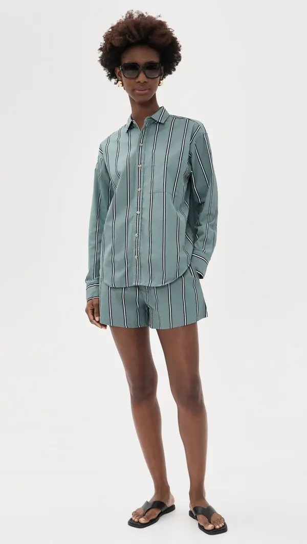Donni. Pop Stripe Shirt - Sage