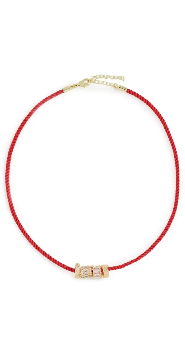 ADINA EDEN Cord Rondelle Charm Necklace - Gold