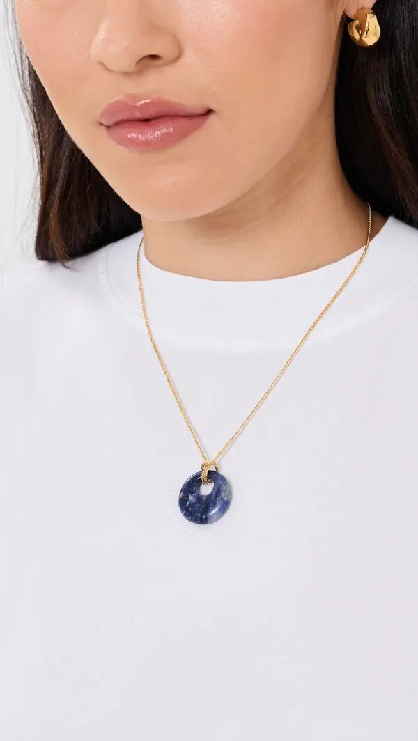 Shashi Round Lazuli Pendant Necklace