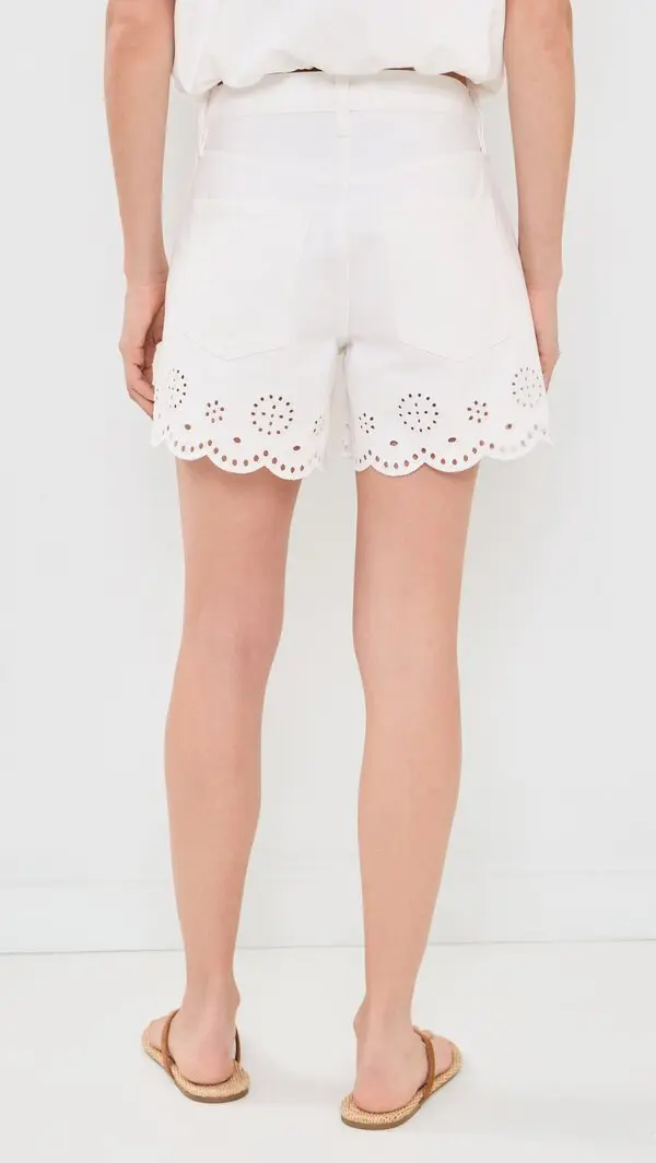 FRAME Eyelet Denim Shorts
