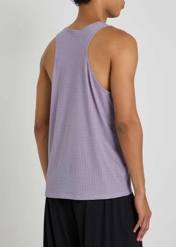 Satisfy Space-o Perforated Stretch-jersey Running Tank Top - Purple