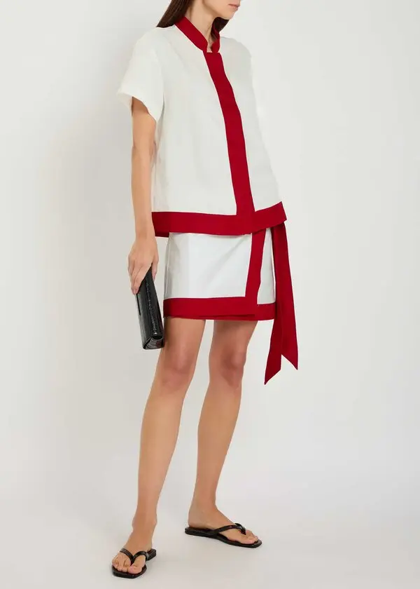 LIBEROWE Hana Contrasting Trim Woven Shirt - White