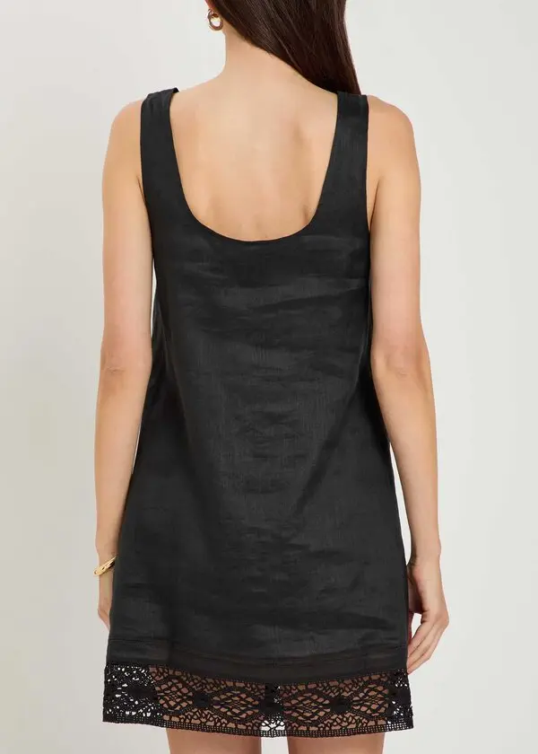 FRAME Embroidered Ramie Mini Dress