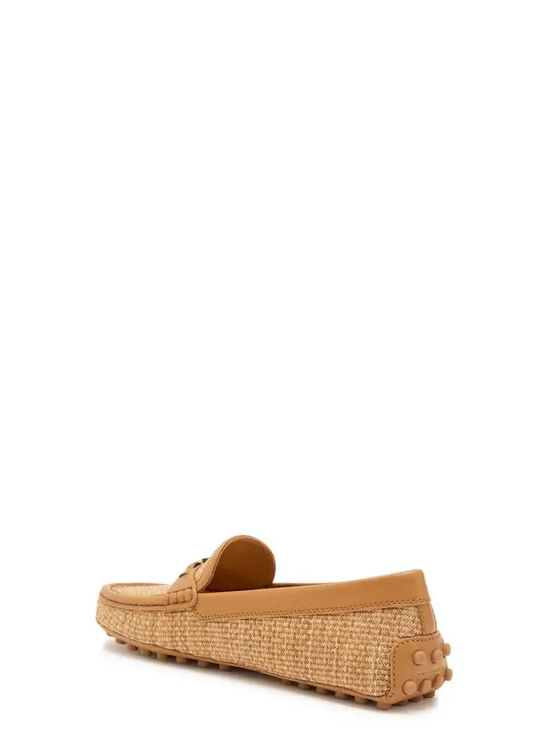 TOD'S Gommino Raffia Loafers - Camel