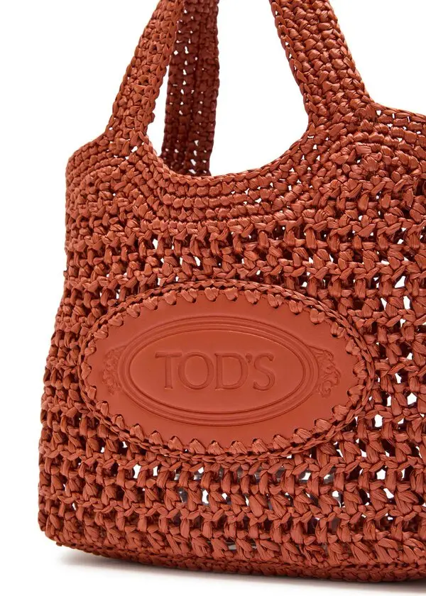 TOD'S Manici Mini Raffia Top Handle Bag