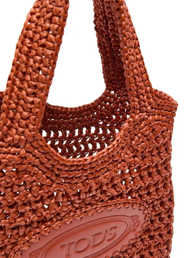 TOD'S Manici Mini Raffia Top Handle Bag