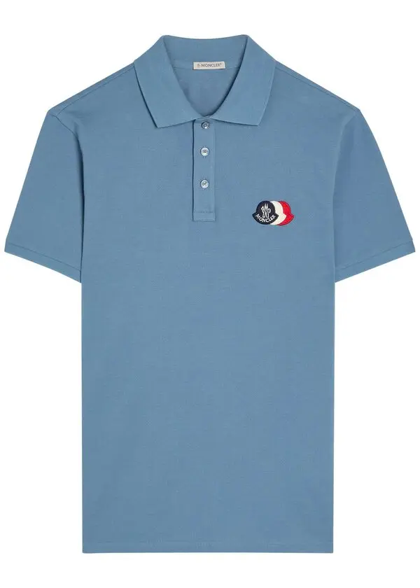 Moncler Logo-appliquéd Piqué Cotton Polo Shirt
