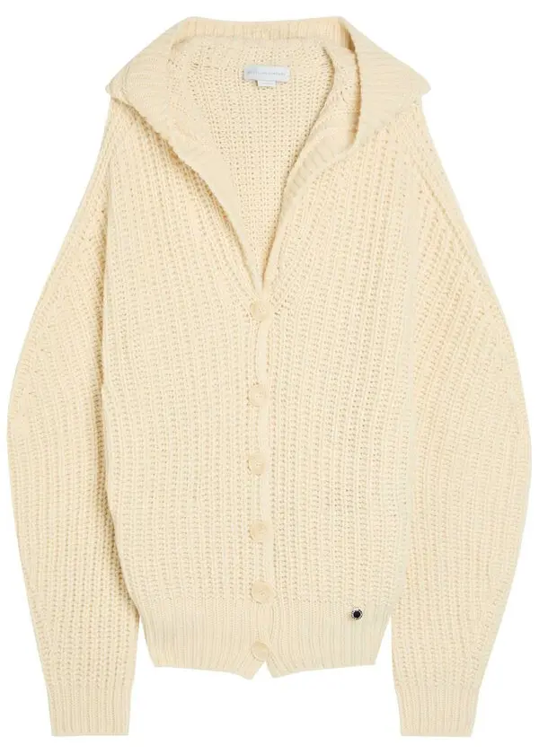 Stella McCartney Hooded Cashmere And Wool-blend Cardigan - Cream