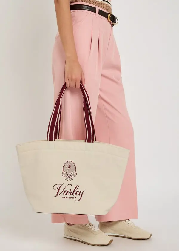 Varley Robinson Embroidered Canvas Tote Bag - Ivory