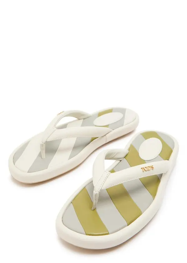 TOD'S Padded Leather Sandals - White