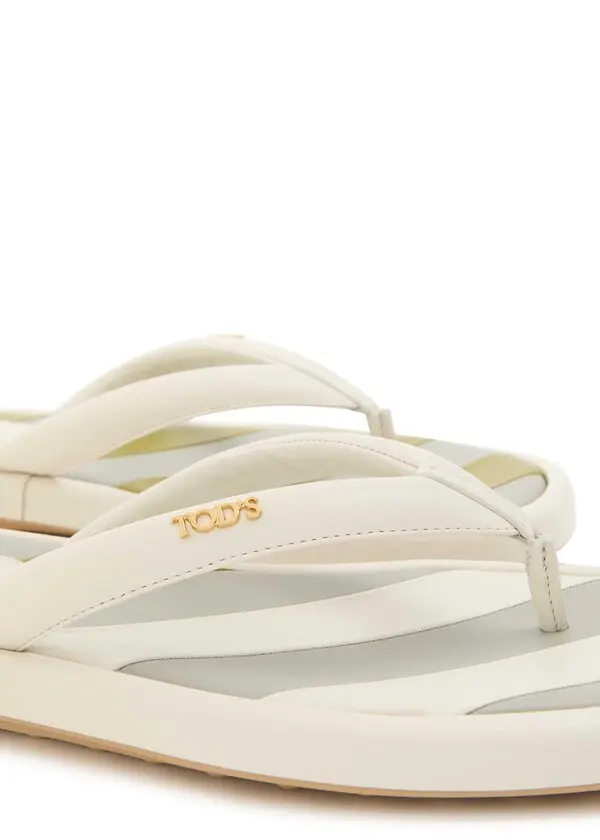 TOD'S Padded Leather Sandals - White