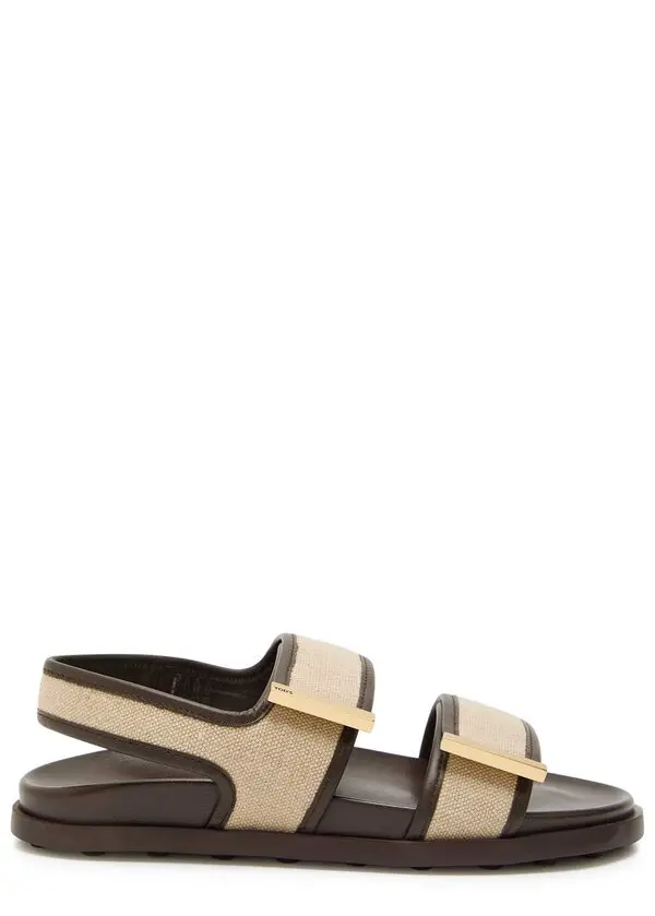 TOD'S Canvas And Leather Sandals - Beige