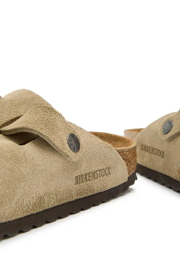 BIRKENSTOCK Boston Brushed Suede Clogs - Taupe