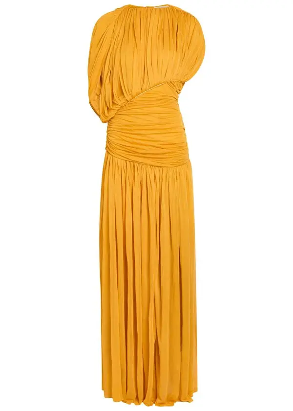 Tove Draped Stretch-jersey Maxi Dress - Yellow