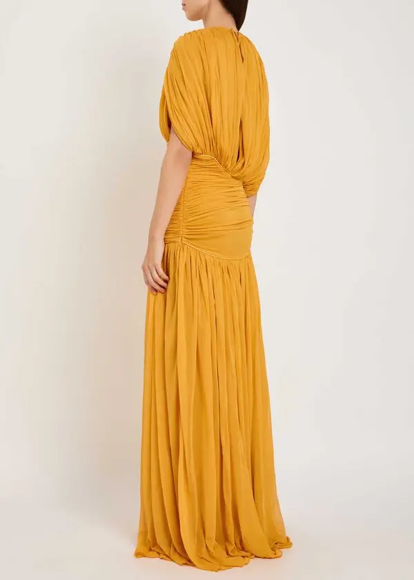 Tove Draped Stretch-jersey Maxi Dress - Yellow