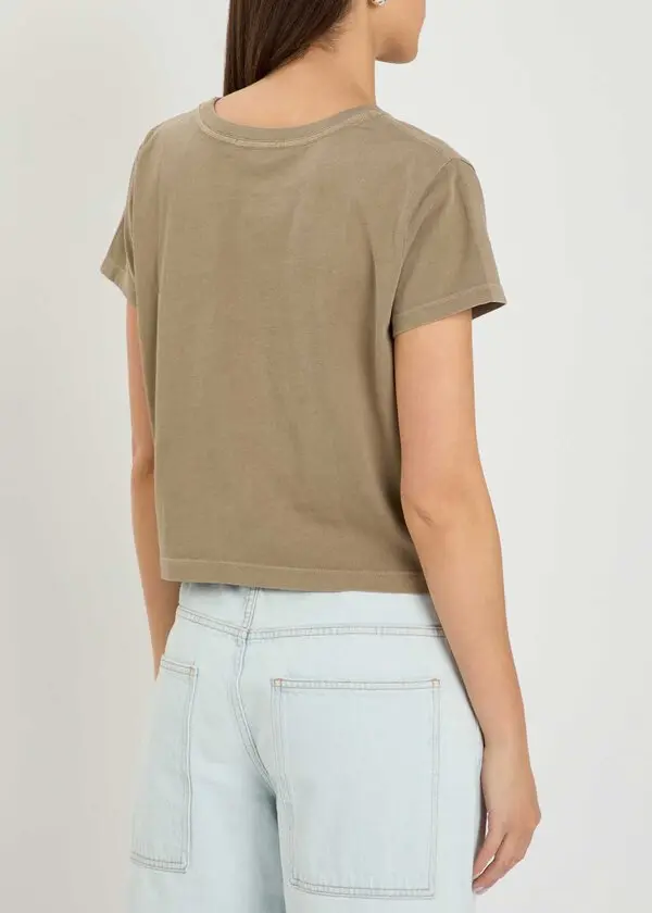 AGOLDE Shrunken Cotton T-shirt - Light Brown