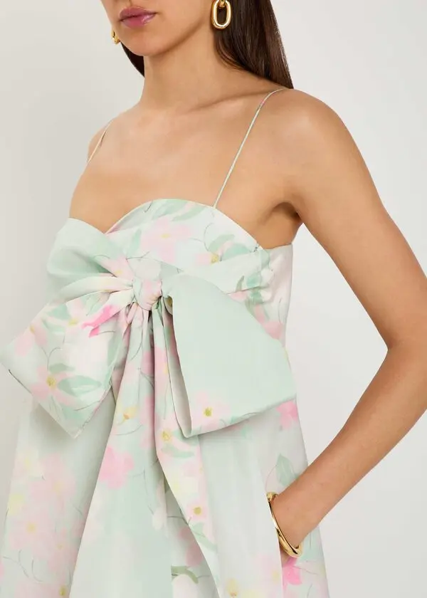 Bernadette Bailey Bow Floral-print Midi Dress