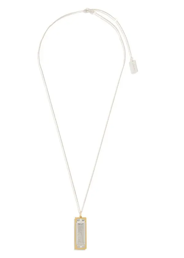 LEMAIRE Rhodium-plated Harmonica Pendant Necklace - Multicoloured