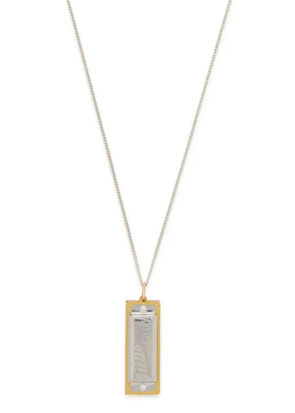 LEMAIRE Rhodium-plated Harmonica Pendant Necklace