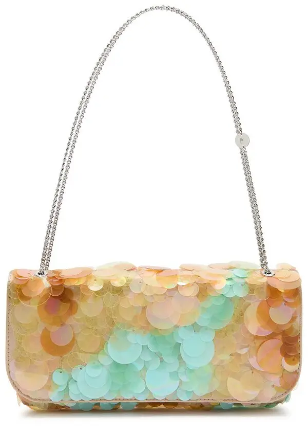 Rabanne Disc-embellished Leather Shoulder Bag - Multicoloured