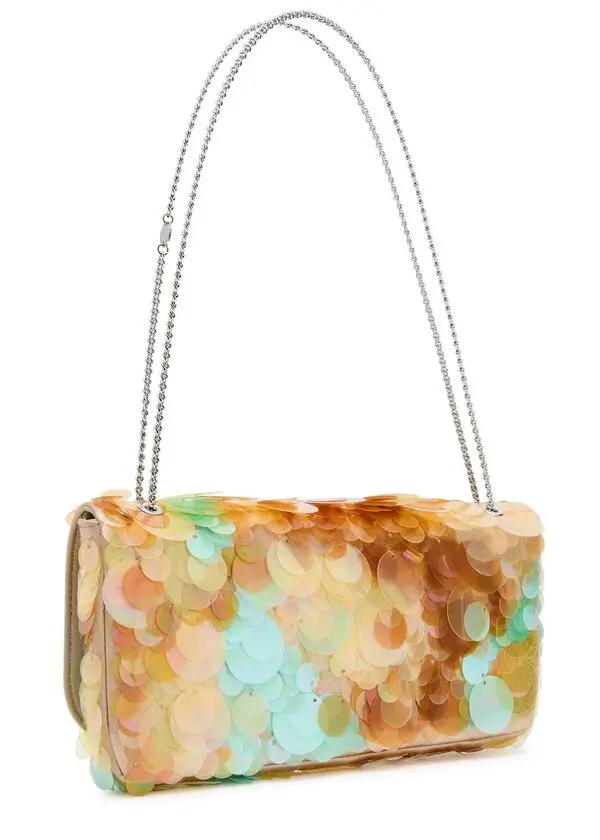 Rabanne Disc Embellished Leather Shoulder Bag - Multicoloured