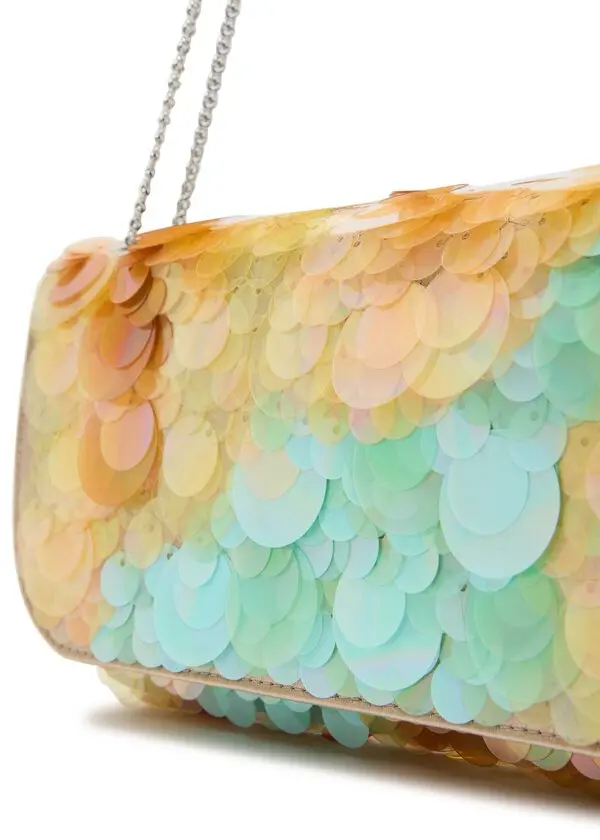 Rabanne Disc Embellished Leather Shoulder Bag - Multicoloured