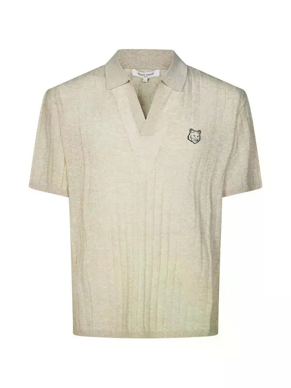 Maison Kitsuné Fox Head Ribbed Shirt - Neutrals