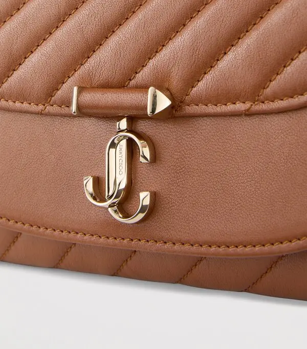JIMMY CHOO Curve Leather Chain Wallet - Beige
