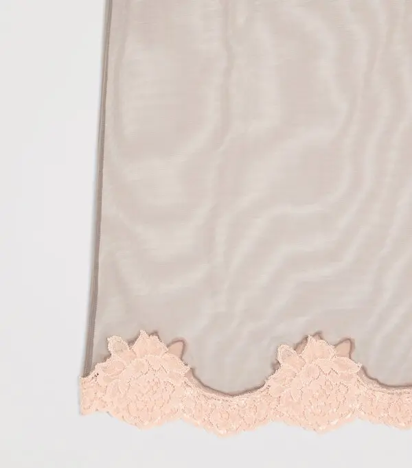 Valentino Garavani Sheer Lace Trim Midi Skirt - Grey