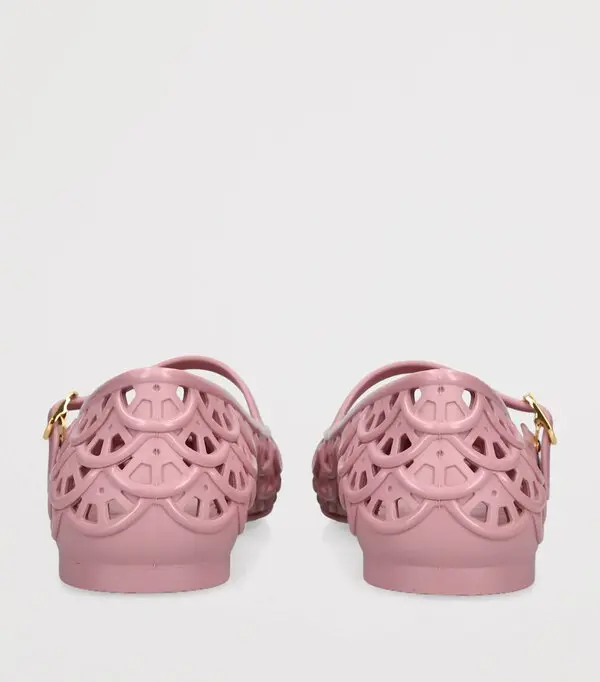 Valentino Garavani Open-work Vlogo Ballet Flats - Pink