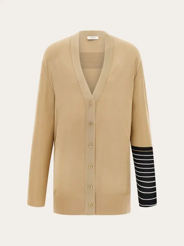 FERRAGAMO Viscose Cardigan - Beige