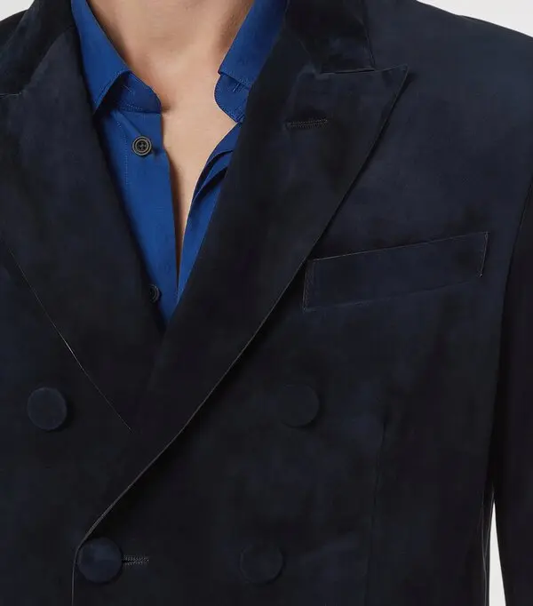 TOM FORD Suede Double-breasted Blazer