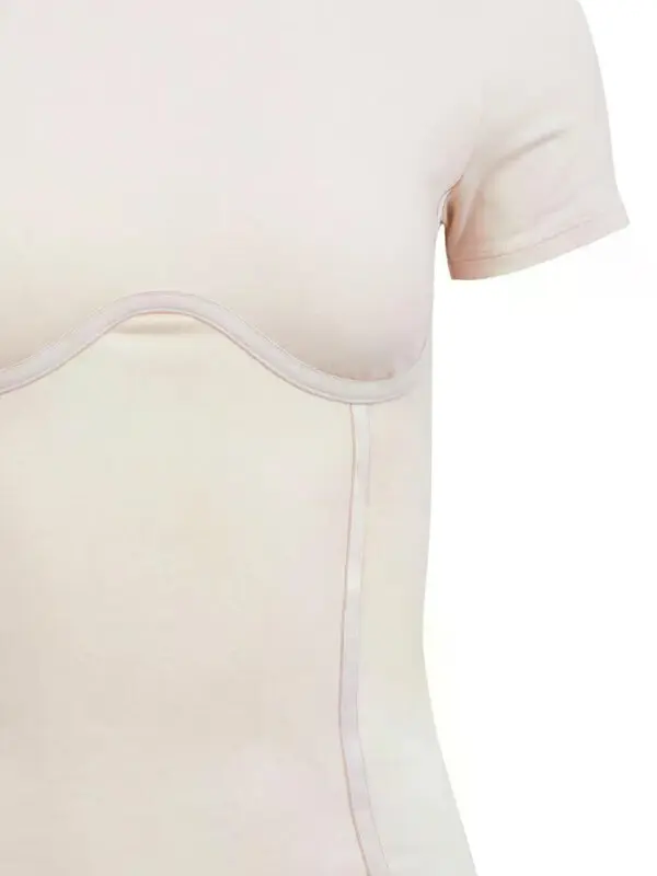 FLEUR DU MAL Seamed Corset T-shirt - Neutrals