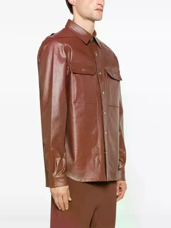 Rick Owens Coated Denim Shirt Jacket